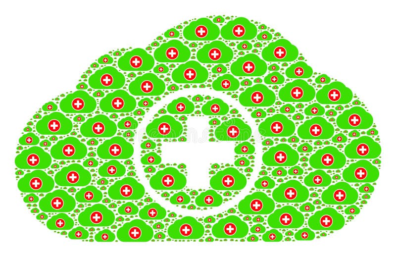 Medical Cloud Icon Recursive Mosaic Stock Vector - Illustration of ...