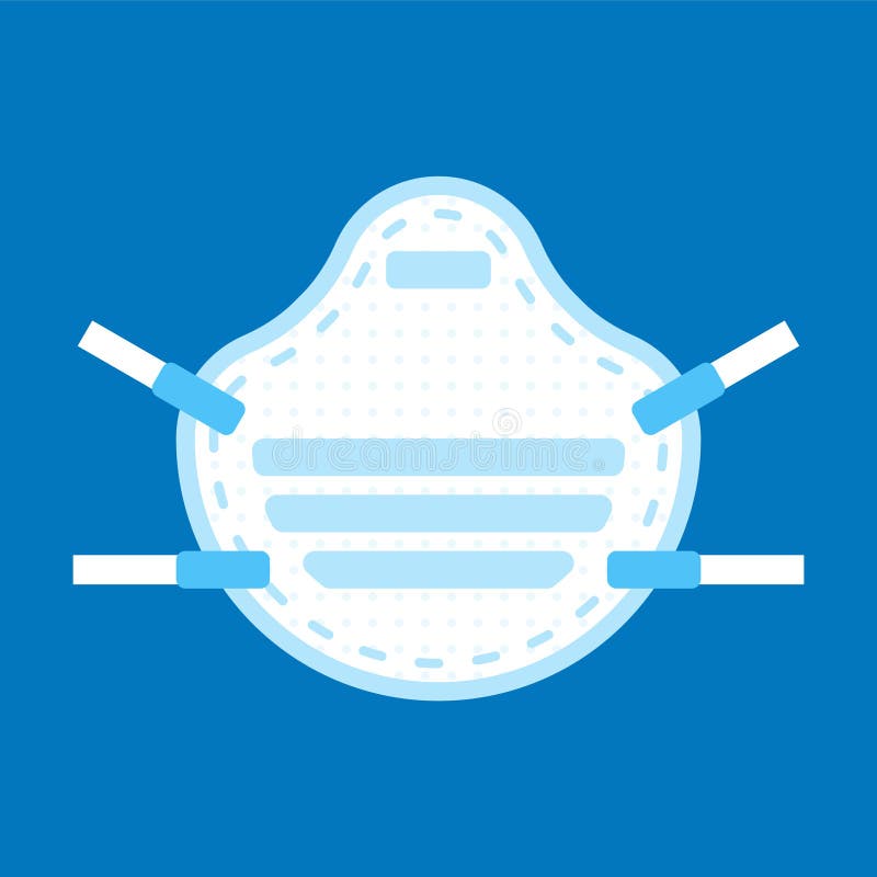 Vector Medical Face Mask in Flat Style Stock Vector - Illustration of ...