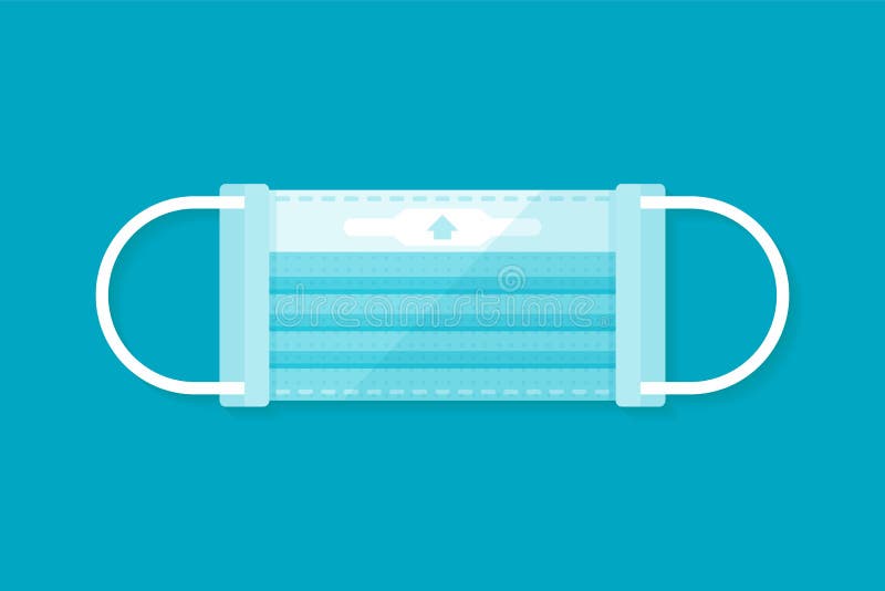 Vector Medical Face Mask in Flat Style Stock Vector - Illustration of ...