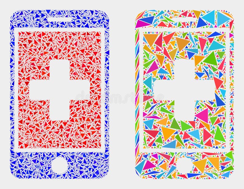 Vector Medical Mobile App Mosaic Icon of Triangle Elements Stock Vector ...