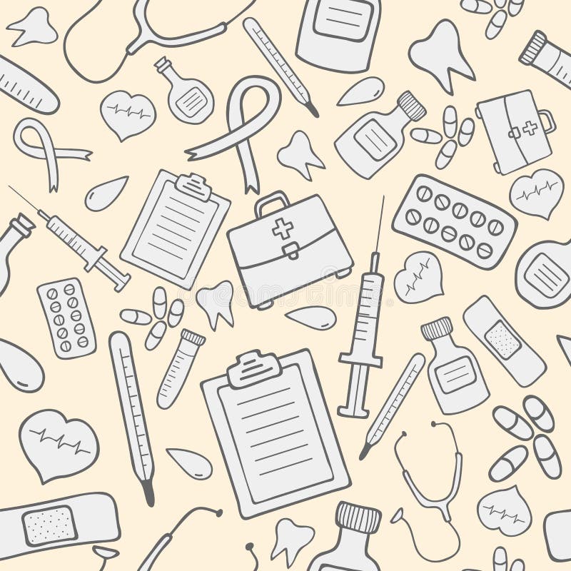 Vector Medical Seamless Pattern Stock Vector - Illustration of flat ...