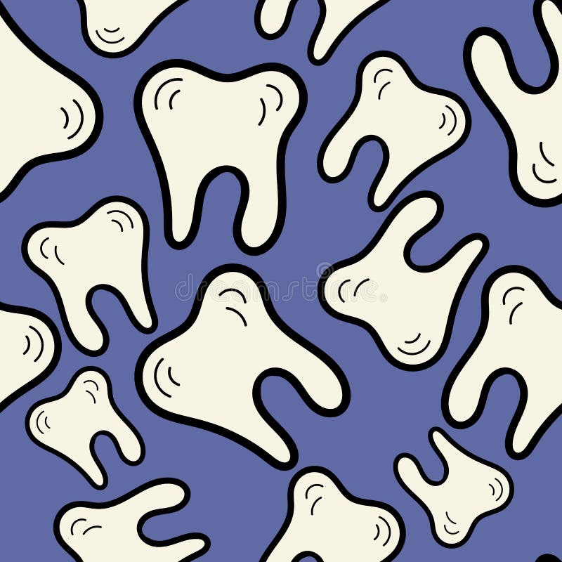 Vector Medical Seamless Pattern of White Healthy Teeth for Dentist ...