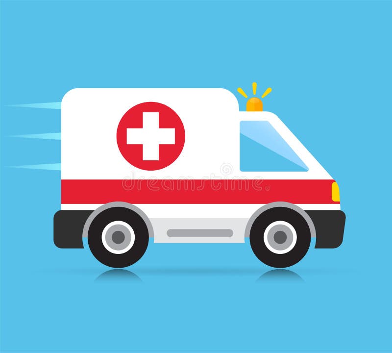 Vector Medical Vehicle Flat Cartoon Stock Vector - Illustration of ...