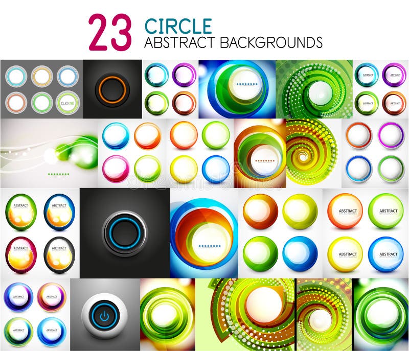 Vector Mega Collection of Circle Geometric Backgrounds and Banners for ...