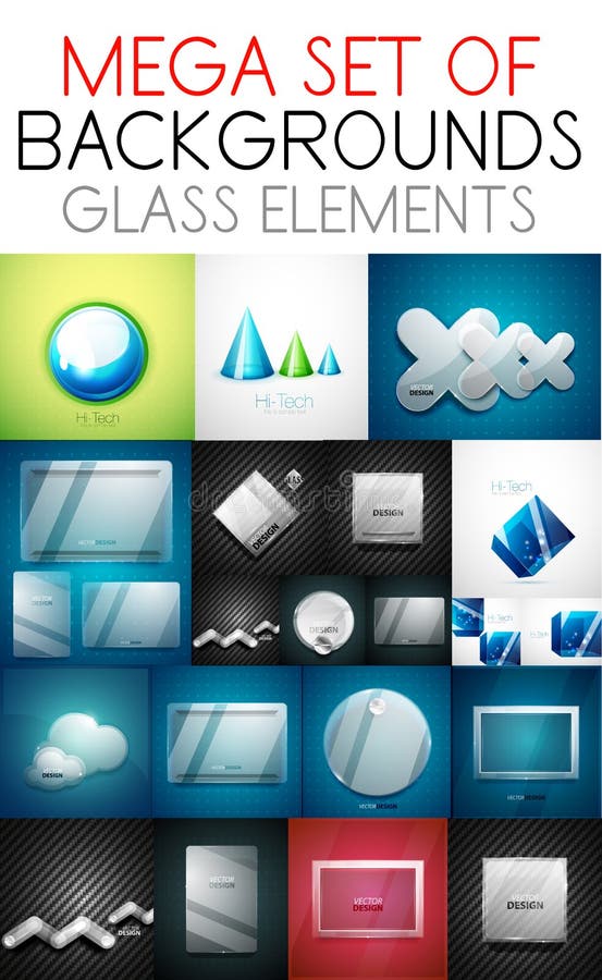 Vector Set of Empty Glass Frames for App Icons Stock Vector ...