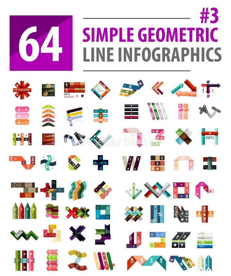 Vector Mega Collection Line Infographic Design Templates Stock Vector ...