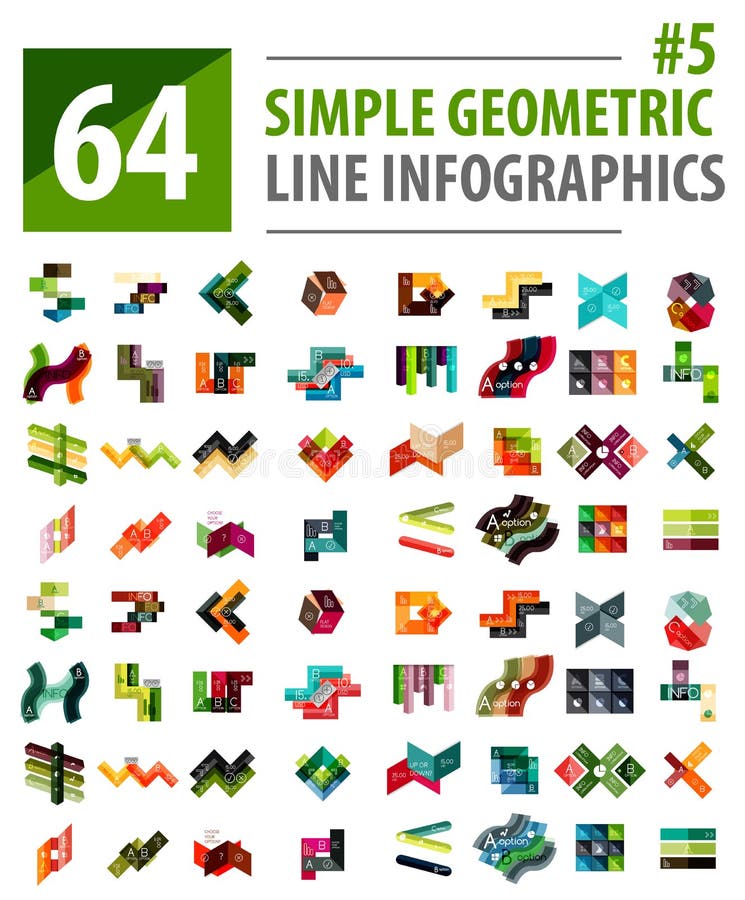 Vector Mega Collection Line Infographic Design Templates Stock Vector ...