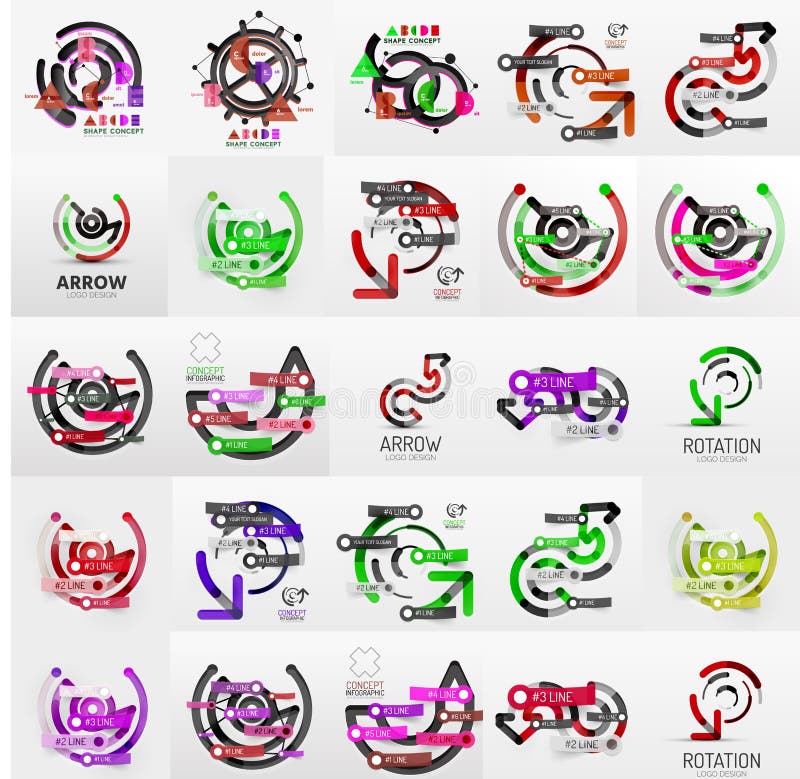 Vector Mega Collection of Line and Sticker Stock Vector - Illustration ...