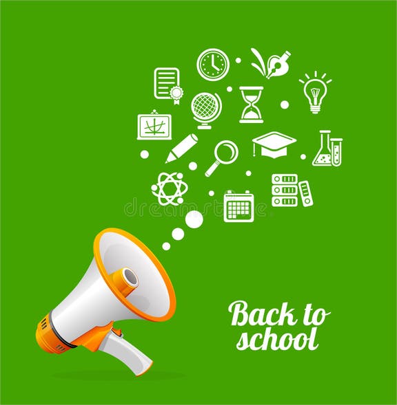 Vector Megaphone Icon Back To School Concept Stock Illustrations – 16 ...