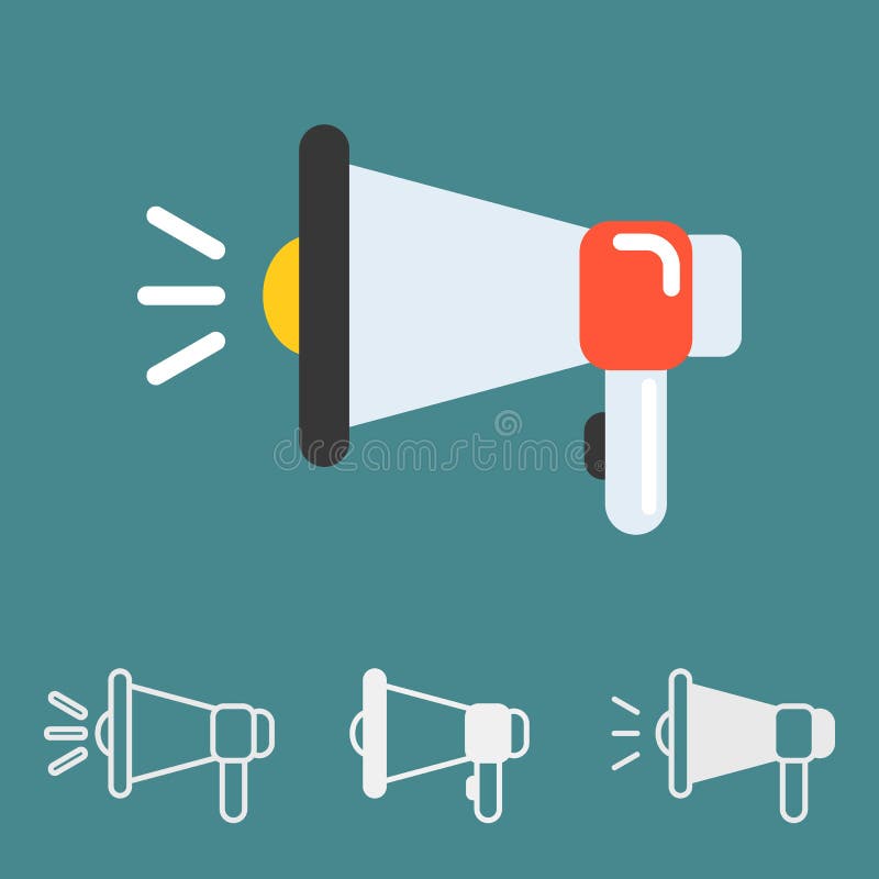 Vector megaphone icons set stock vector. Illustration of flat - 111549030