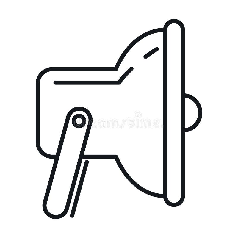 Vector Megaphone in Outline Style Isolated on White Stock Vector ...
