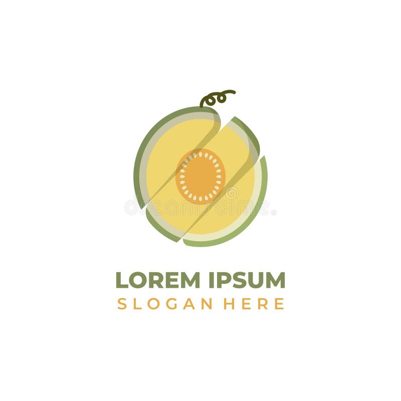 Vector Melon Logo, Illustration of Sliced Melon Stock Illustration ...