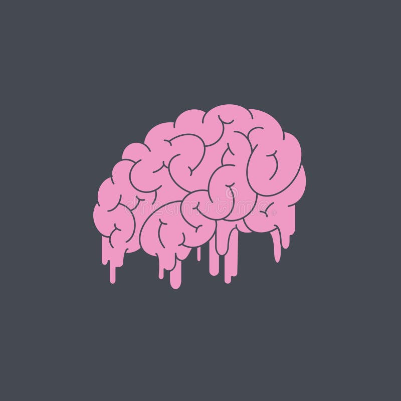Melting brain stock vector. Illustration of graphic, burn - 56801656