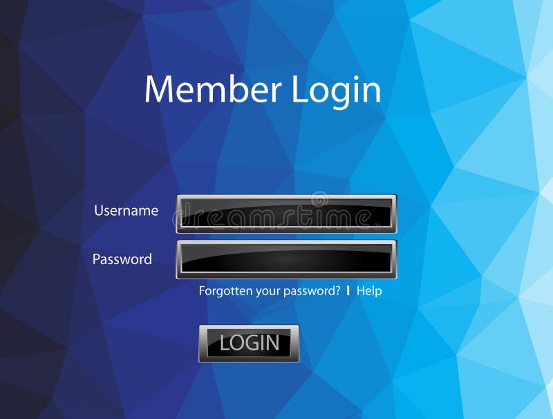 Member login template stock illustration. Illustration of button - 42375694