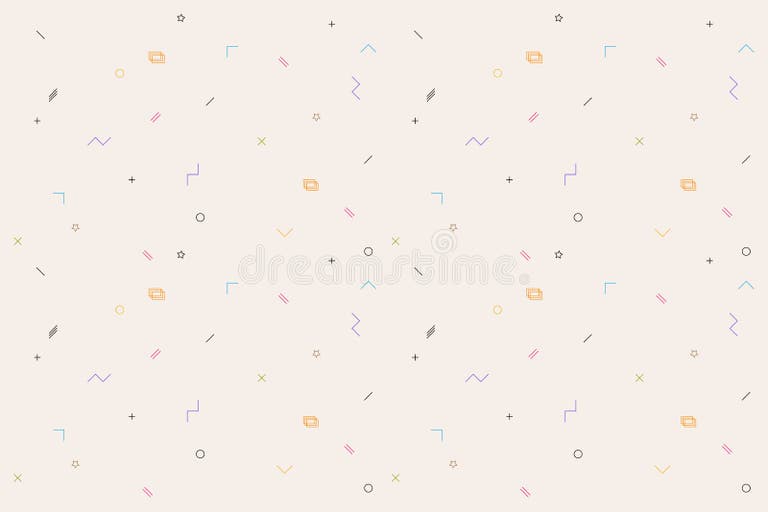 Vector Memphis Pattern with Colorful Geometrics Figures : a Square, a ...