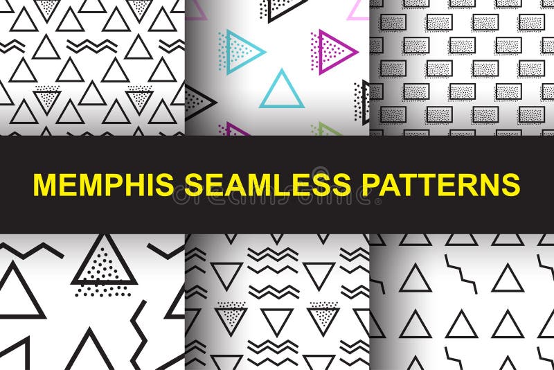 Memphis Seamless Pattern stock vector. Illustration of repeat - 119910703