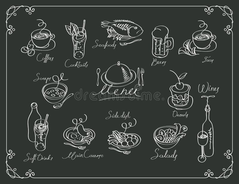 Chalk Handwriting Menu Stock Illustrations – 402 Chalk Handwriting Menu ...