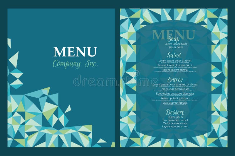 Vector Menu Template Design with Geometric Abstract Pattern. Great for ...
