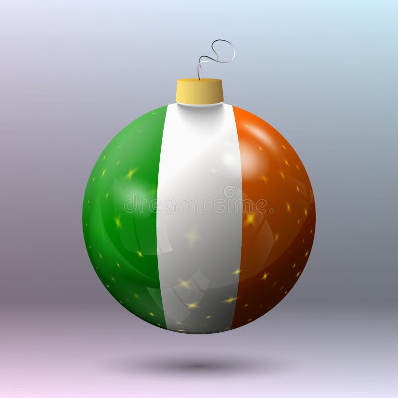 Vector - Merry Christmas Ball with Ireland Flag Stock Illustration ...