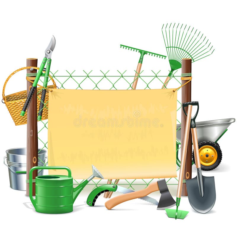 Vector Mesh Frame with Garden Tools Stock Vector - Illustration of ... Vector Mesh Frame with Garden Tools Stock Vector - Illustration of ...