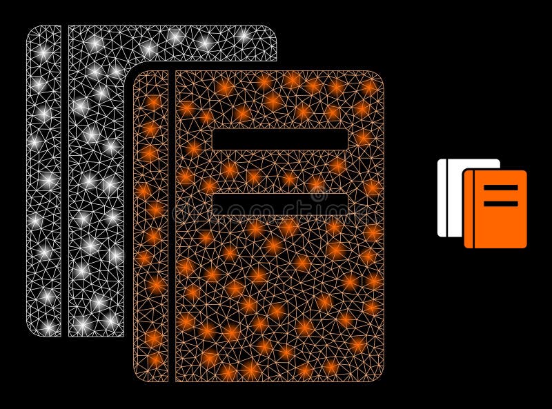 Vector Mesh Net Books with Light Wire Frame Flashes Stock Vector ...
