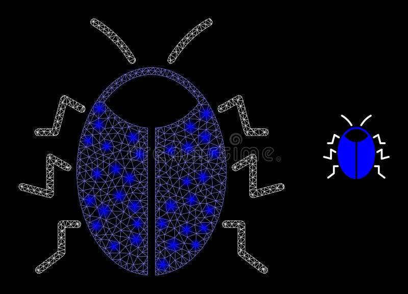 Vector Mesh Net Bug with Bright Constellation Dots Stock Vector ...