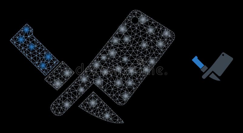 Vector Mesh Net Butchery Knives with Majestic Constellation Flares ... Vector Mesh Net Butchery Knives with Majestic Constellation Flares ...