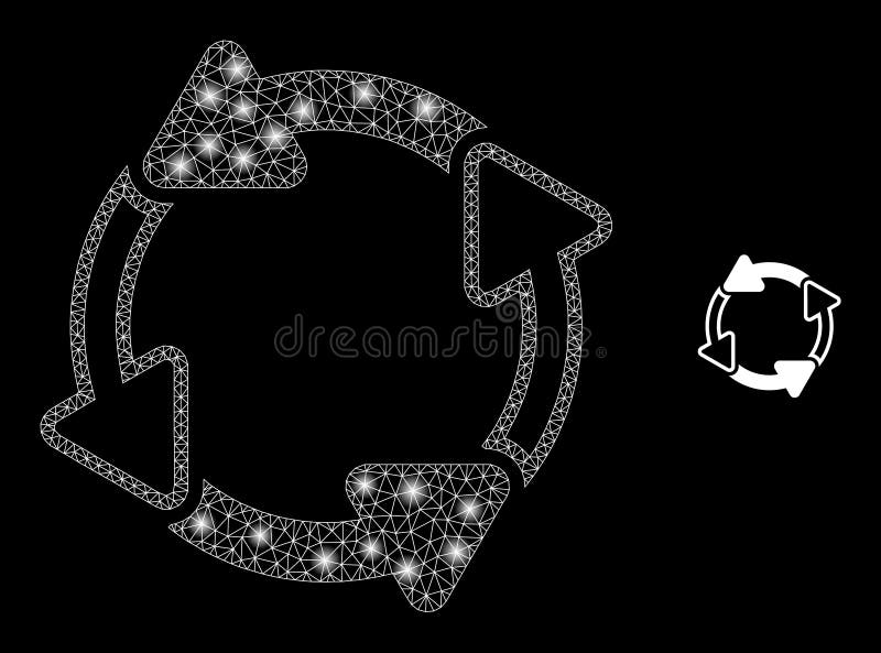 Vector Mesh Net Circulation Arrows with Glitter Network Flashes Stock ...
