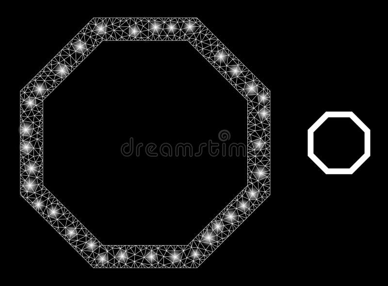 Vector Mesh Net Empty Octagon with Magic Network Stars Stock Vector ...