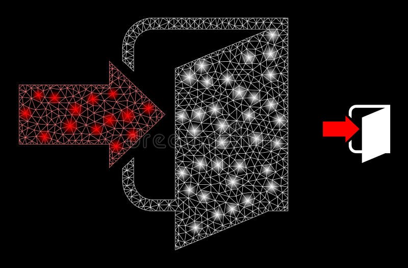Vector Mesh Net Exit Door with Light Network Spots Stock Vector ...