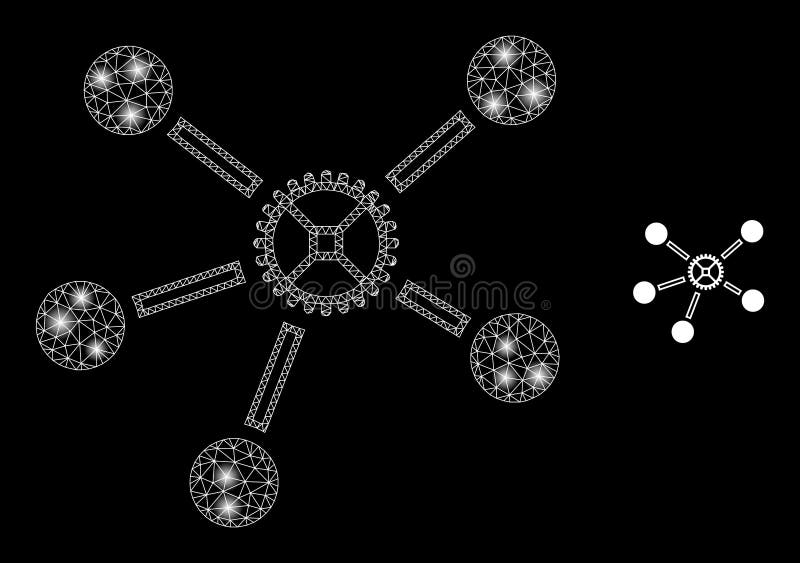 Vector Mesh Net Gear Links with Glitter Carcass Spots Stock Vector ...