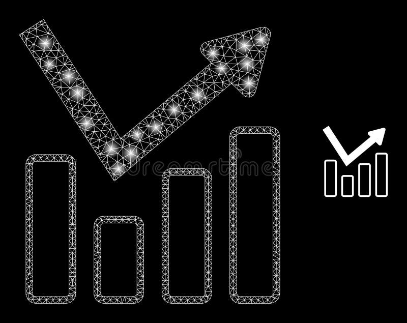 Vector Mesh Net Graph Chart with Magic Network Flares Stock Vector ...