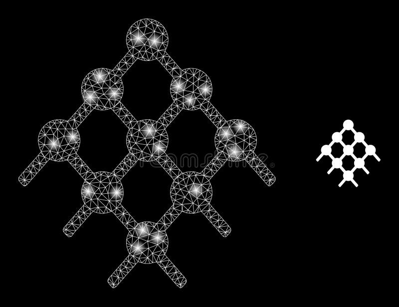 Vector Mesh Net Grid Dots with Light Constellation Spots Stock Vector ...