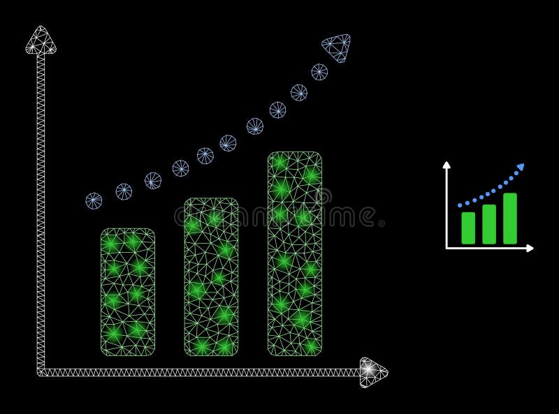 Vector Mesh Net Growing Chart with Shiny Network Stars Stock Vector ...