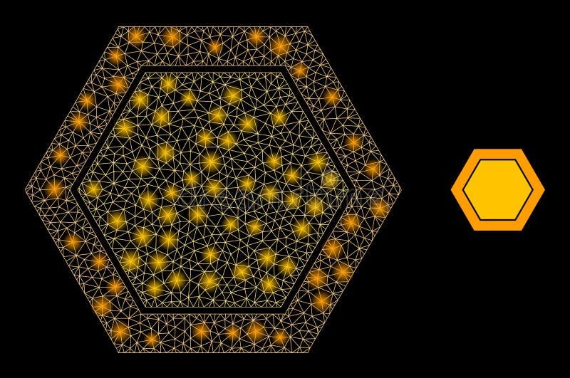 Vector Mesh Net Honeycomb Cell with Glitter Constellation Flares Stock ...