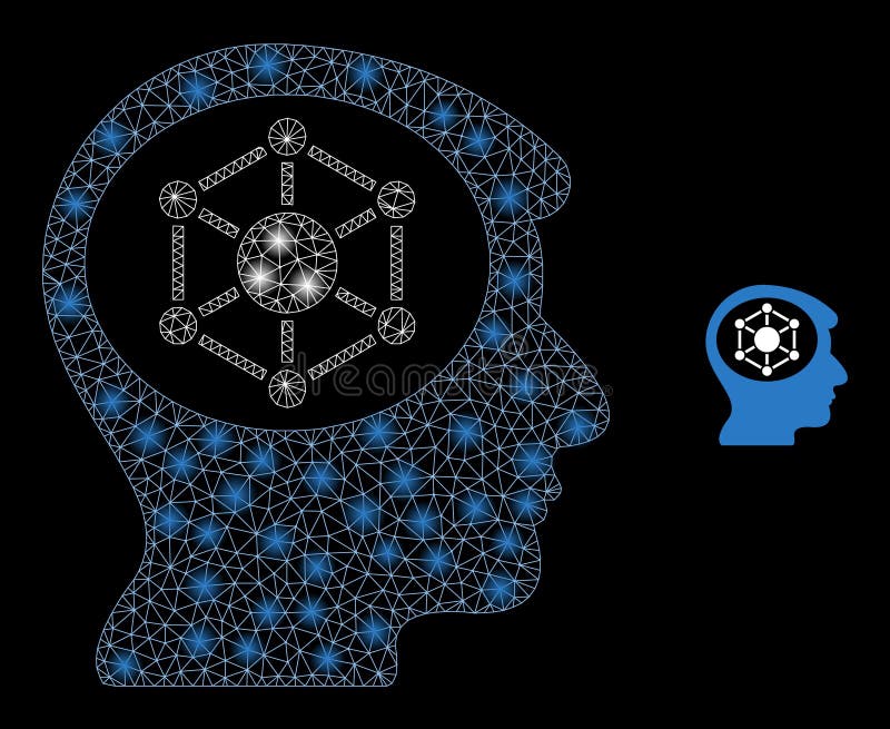 Vector Mesh Net Human Memory with Glitter Wire Frame Spots Stock Vector ...