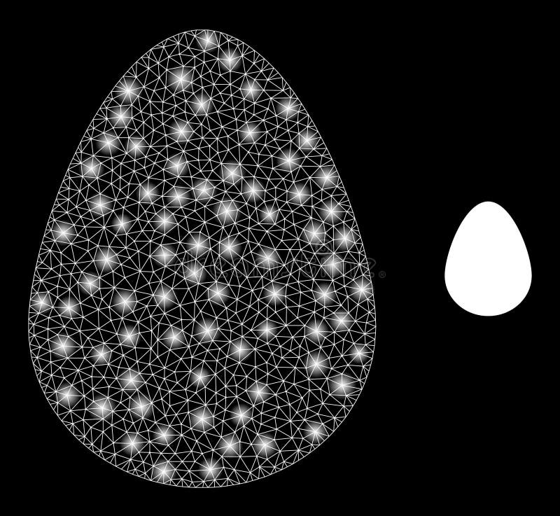 Vector Mesh Web Egg with Shiny Network Flashes Stock Vector ...