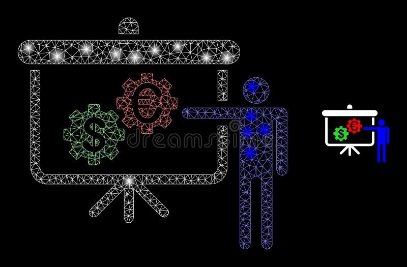 Vector Mesh Web Financial Engine Presentation with Bright Network Stars ...