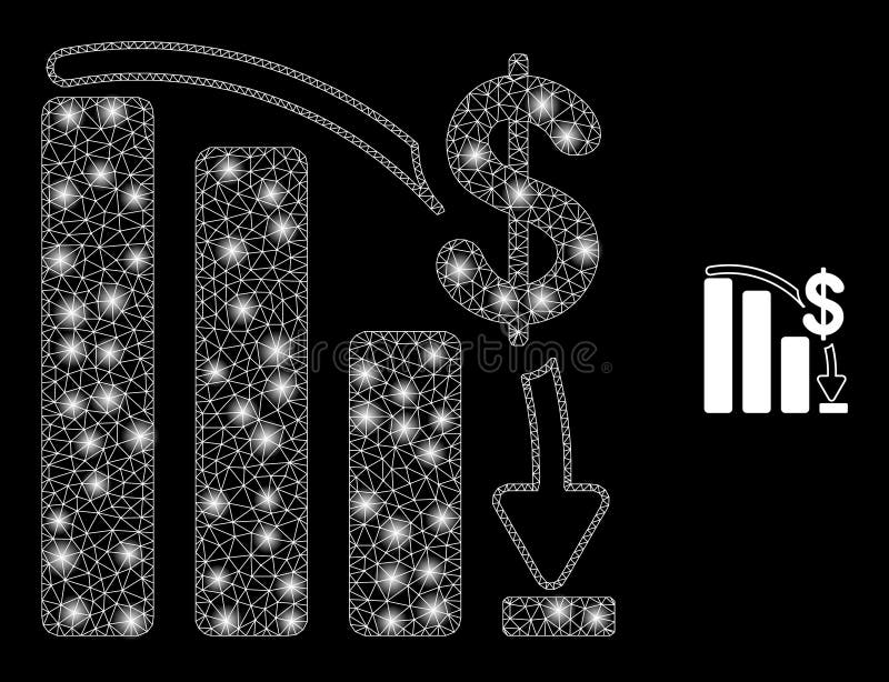 Vector Mesh Web Financial Epic Fail Chart with Light Constellation ...