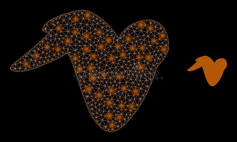 Vector Mesh Web Fried Chicken Wing with Glitter Constellation Flashes ...