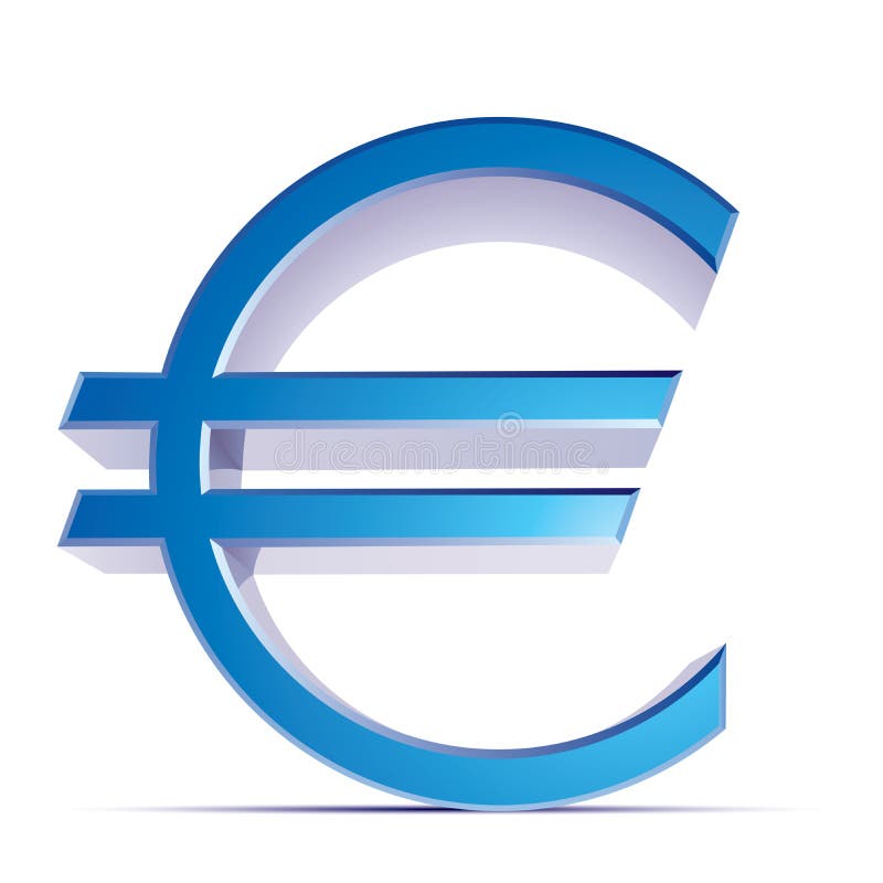 Vector metaal euro teken vector illustratie. Illustration of handel ...