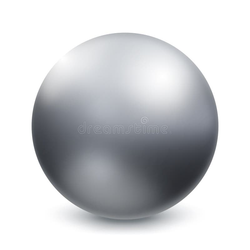 Vector Metal Chrome Ball, Sphere Over White Stock Vector - Illustration ...