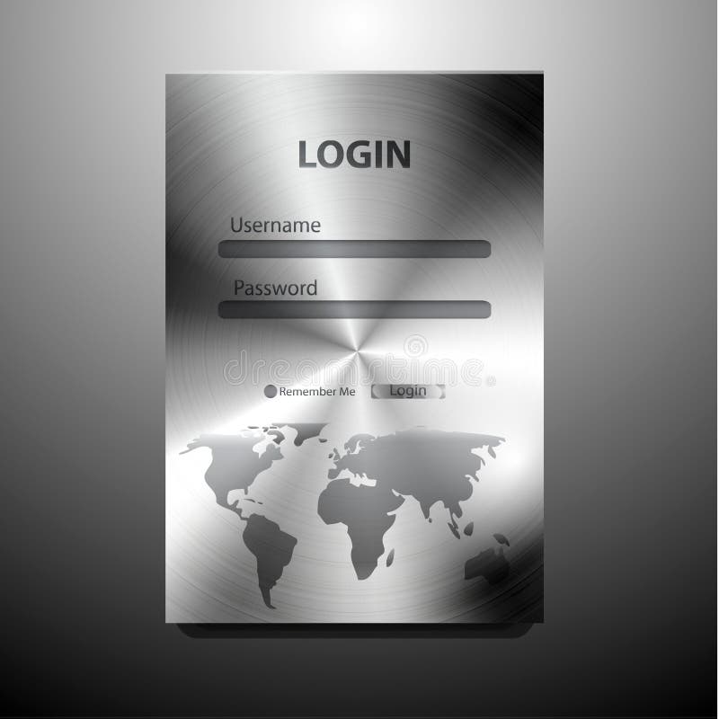 Vector metal login form stock illustration. Illustration of circle ...
