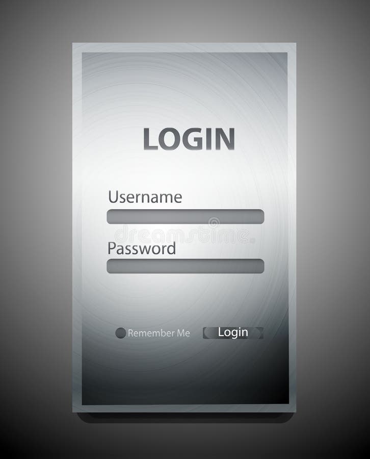 Vector metal login form stock illustration. Illustration of circle ...