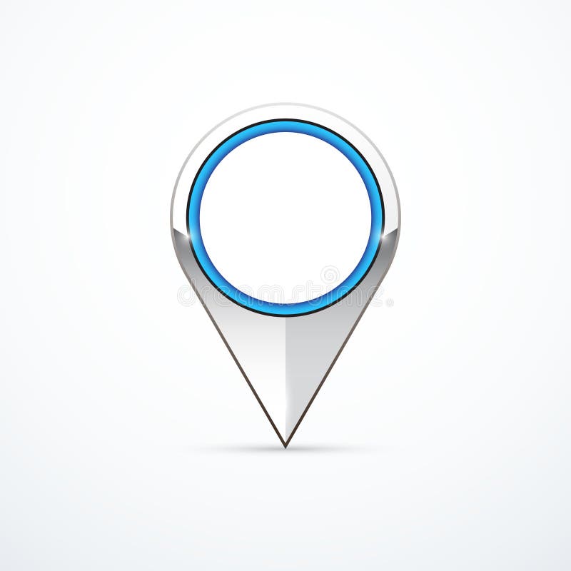 Vector metal map pin stock vector. Illustration of sign - 102375360