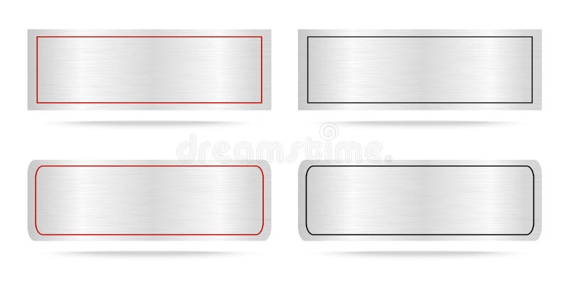 Vector Metal Name Plate or Metallic Labels Stock Vector - Illustration ...