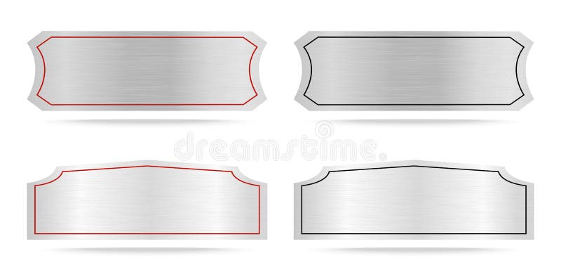 Vector Metal Name Plate or Metallic Labels Stock Vector - Illustration ...