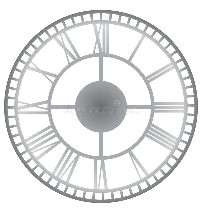 Vector Metal Roman Wall Clock Stock Vector - Illustration of metalart ...