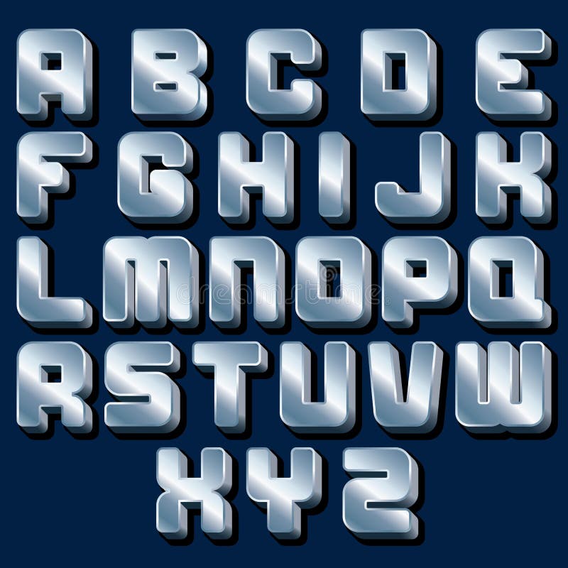 Vector Metallic Alphabet. Ready for Your Design. Stock Vector ...