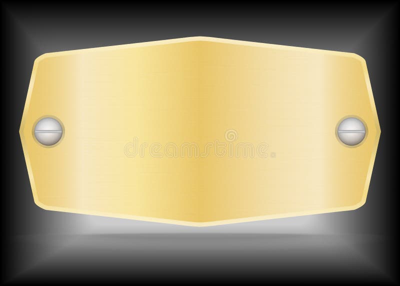 Set of Metallic Gold Name Plate Stock Illustration - Illustration of ...